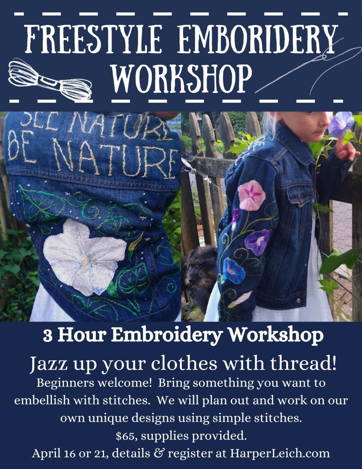 Freestyle Embroidery Class - River Arts District Artists